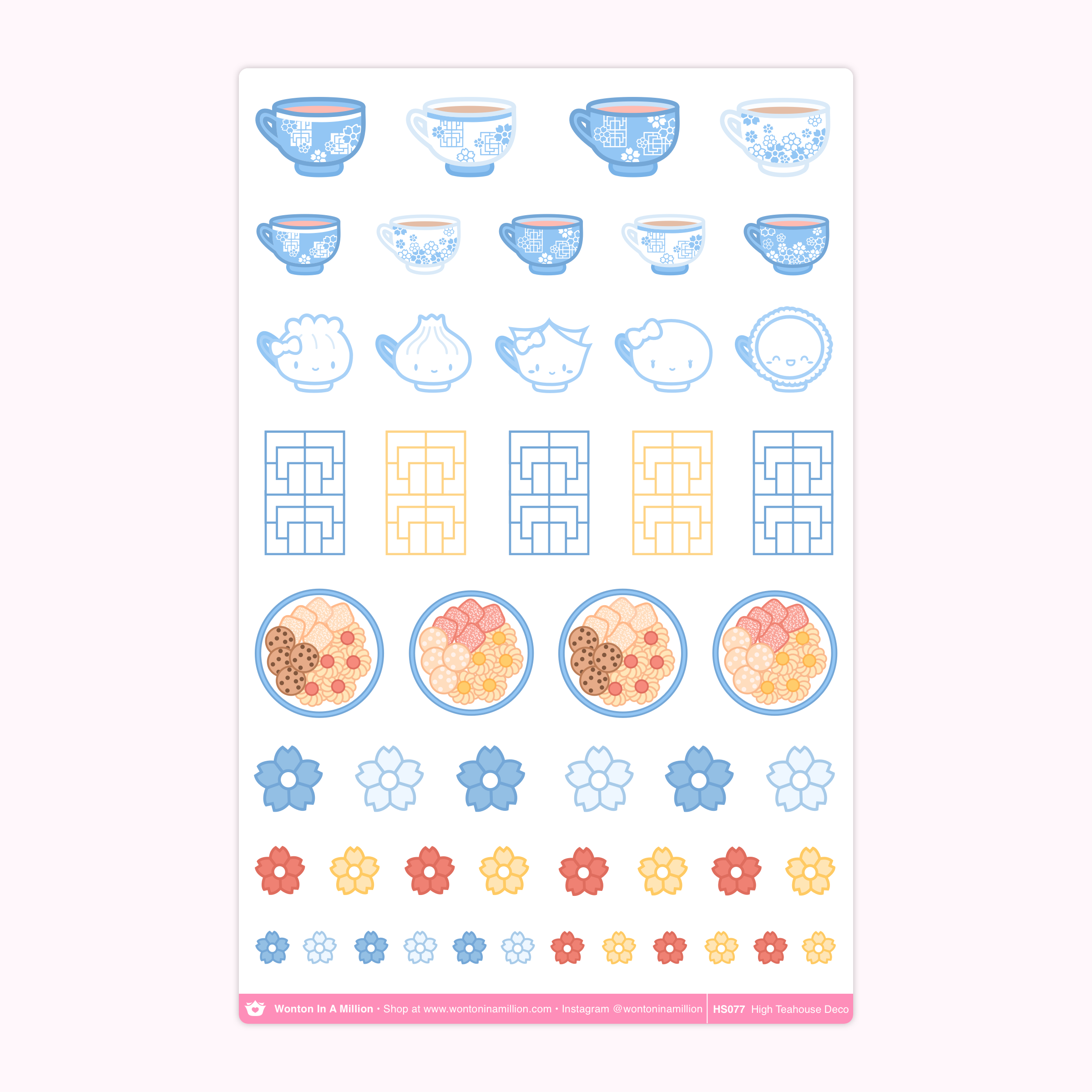 HS077 | High Teahouse Deco Transparent Stickers – Wonton In A Million