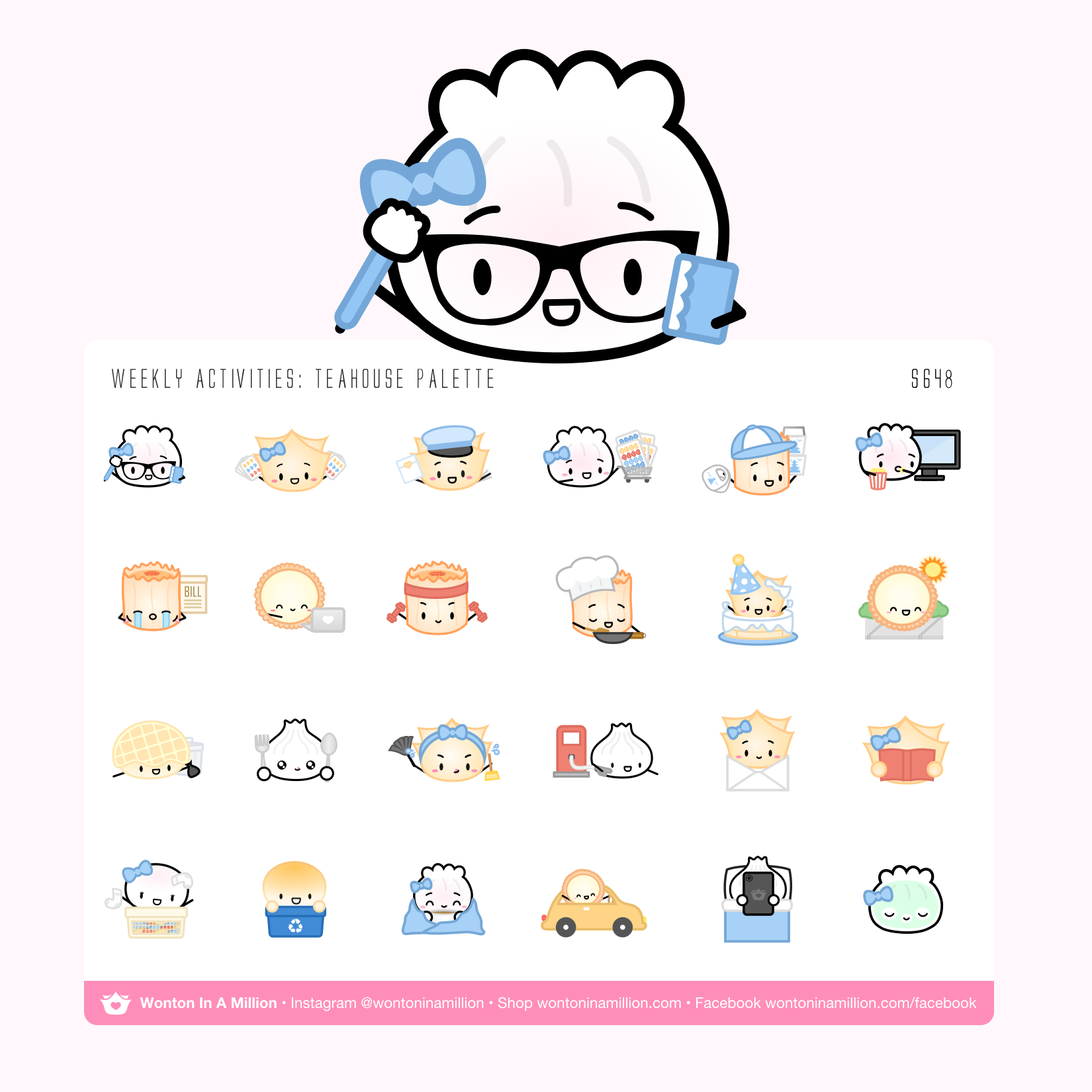 S647 | Weekly Activities Stickers: Teahouse Palette – Wonton In A Million