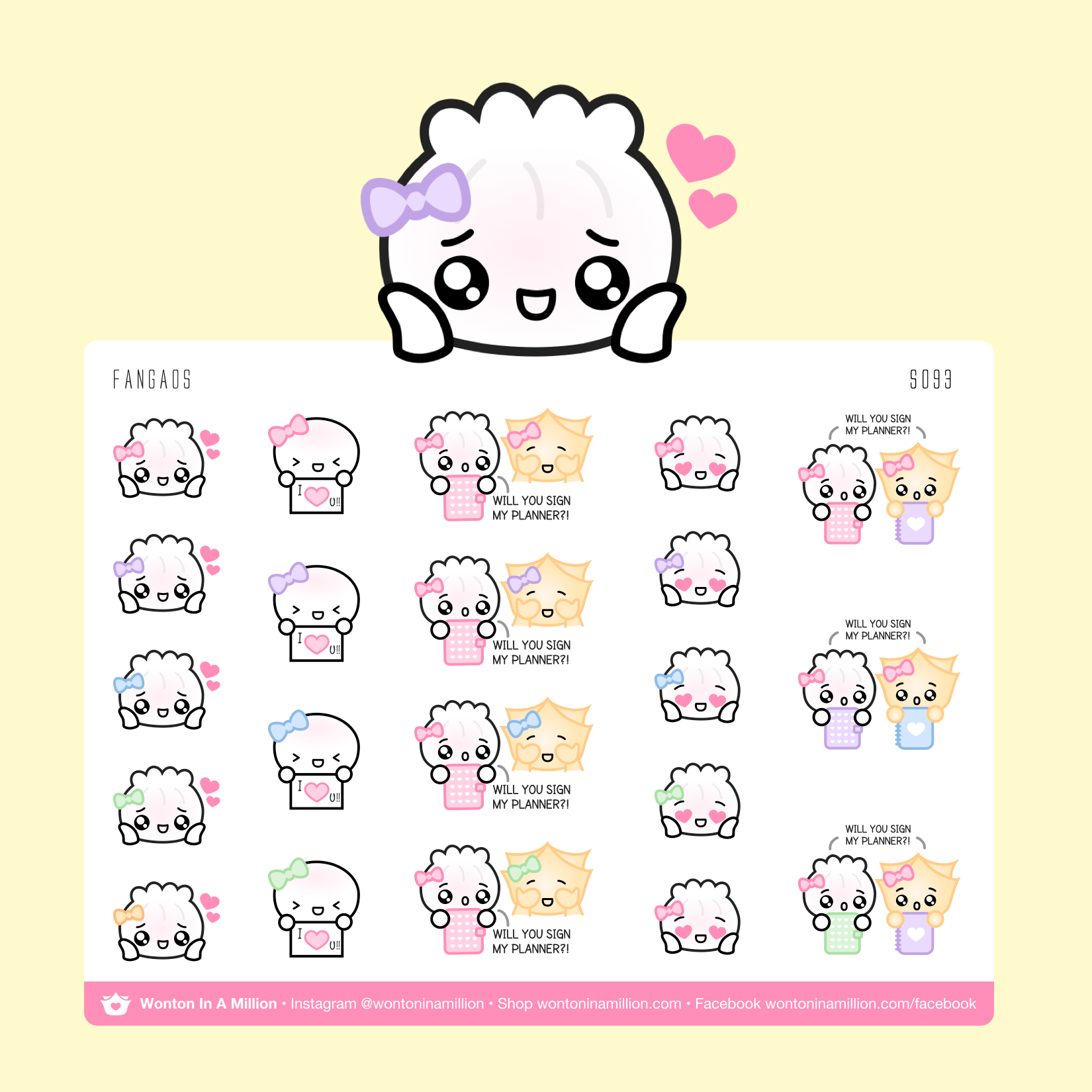 Fangirl Dimsum Planner Stickers - Wonton In A Million