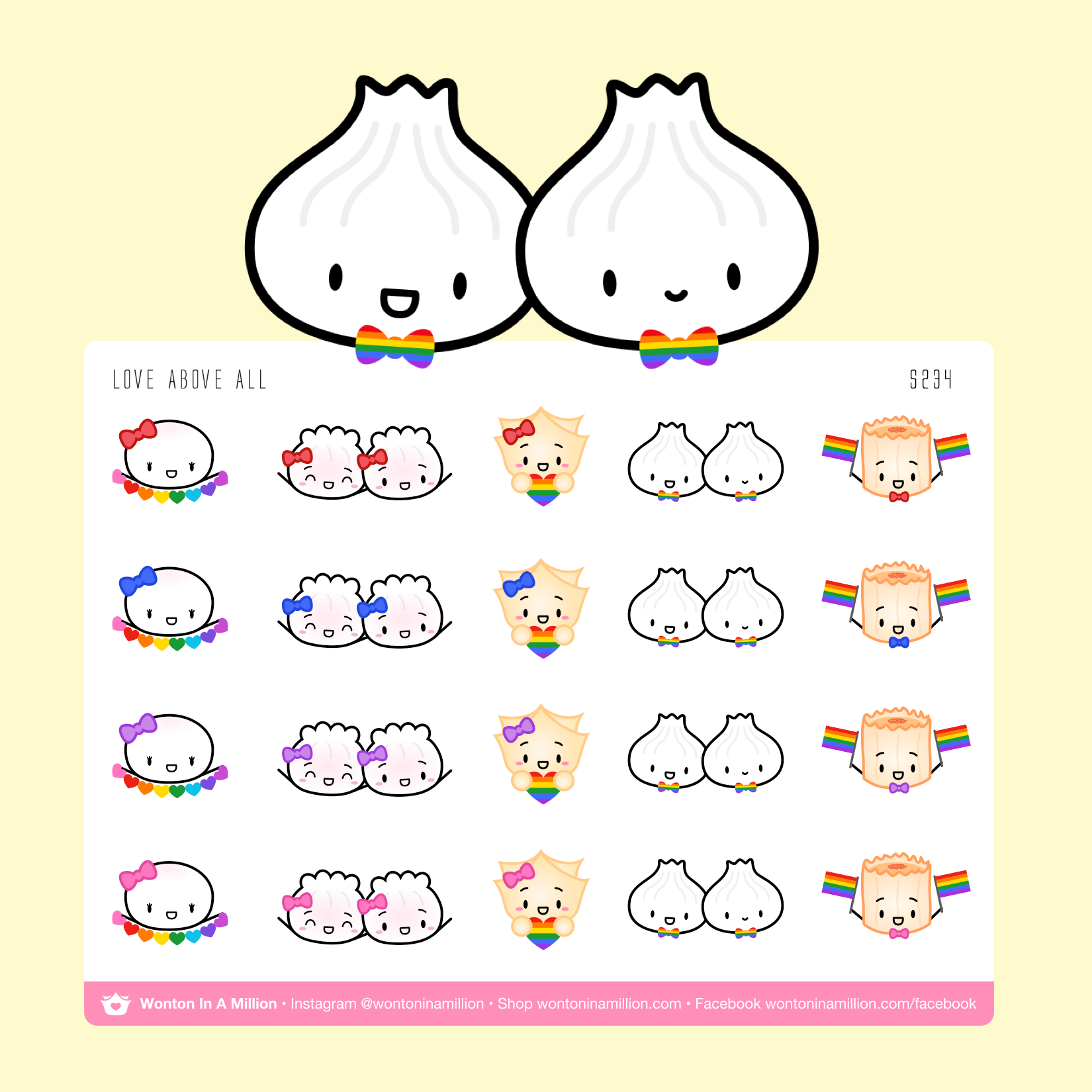 Rainbow Foiled Pride Dimsum Planner Stickers - Wonton In A Million